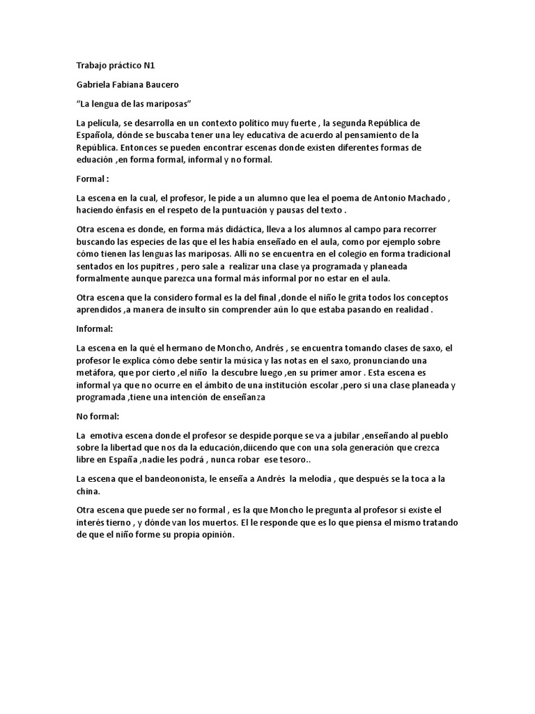 Educación en "La lengua de las mariposas" | PDF