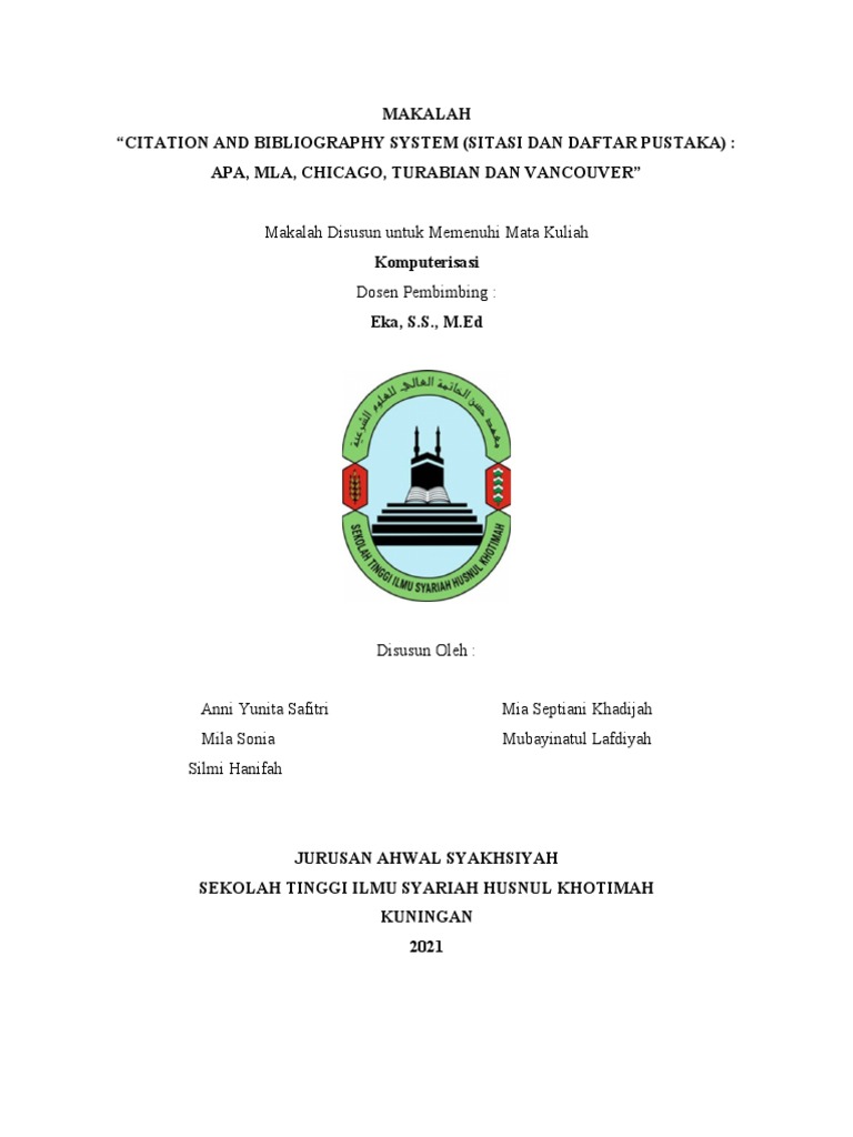 Sistem Sitasi: APA, MLA, Chicago, Turabian | PDF | Filsafat | Agama ...