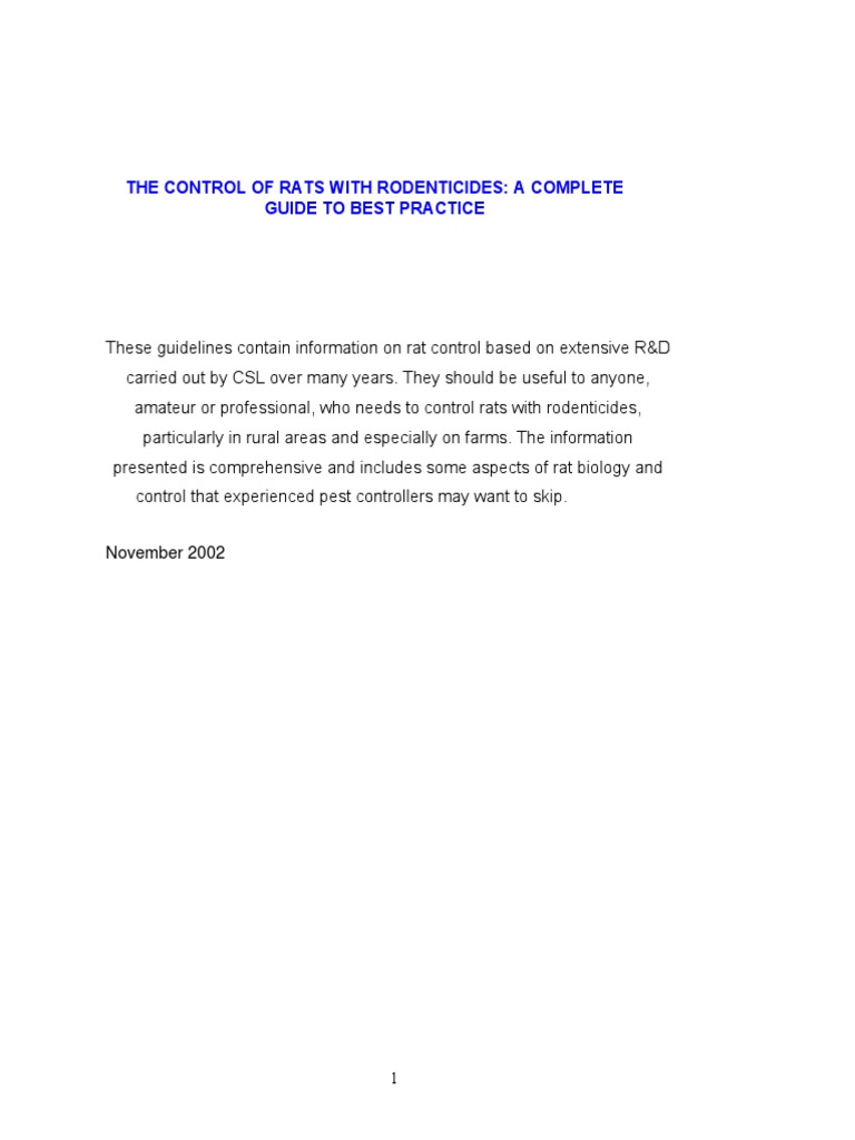 Rat Control Guidance | PDF