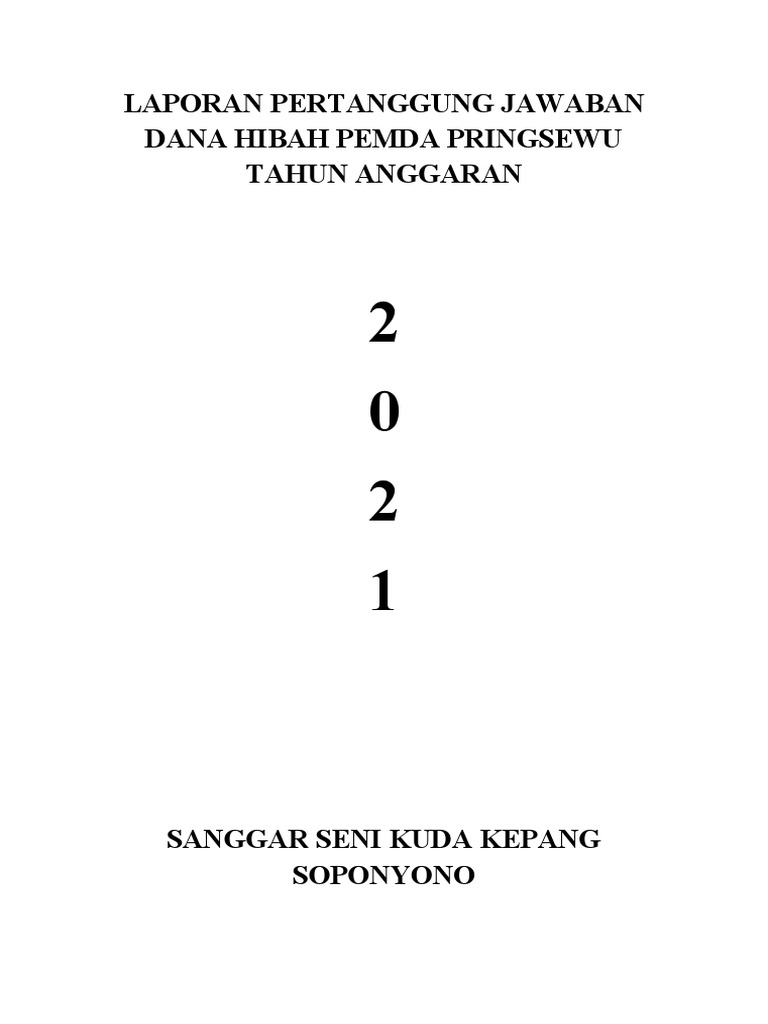 LPJ Dana Hibah Sanggar Seni 2021 | PDF