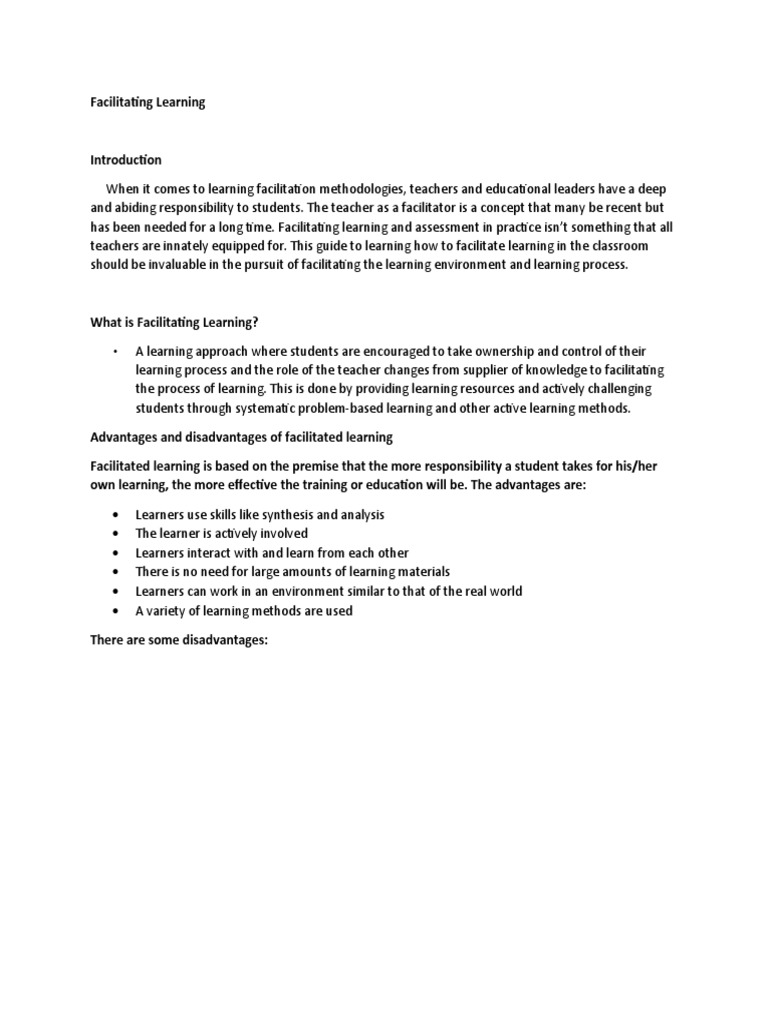 Facilitating Learning | PDF | Learning | Teachers