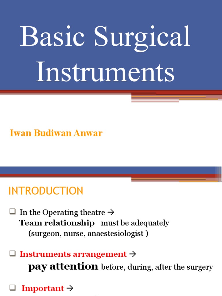 Basic Surgical Instrumen | PDF | Surgery | Surgical Suture