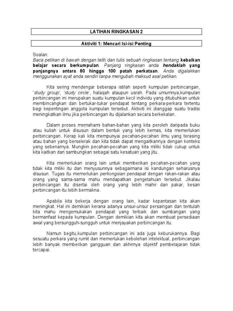 Latihan Ringkasan 2 | PDF