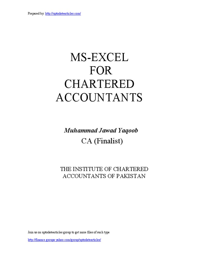 Excel For ICAP | PDF