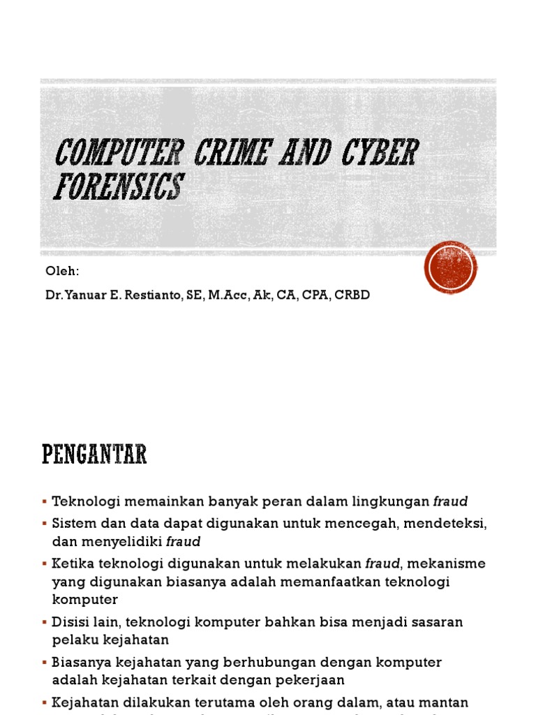 Kejahatan Komputer Dan Forensik Siber | PDF
