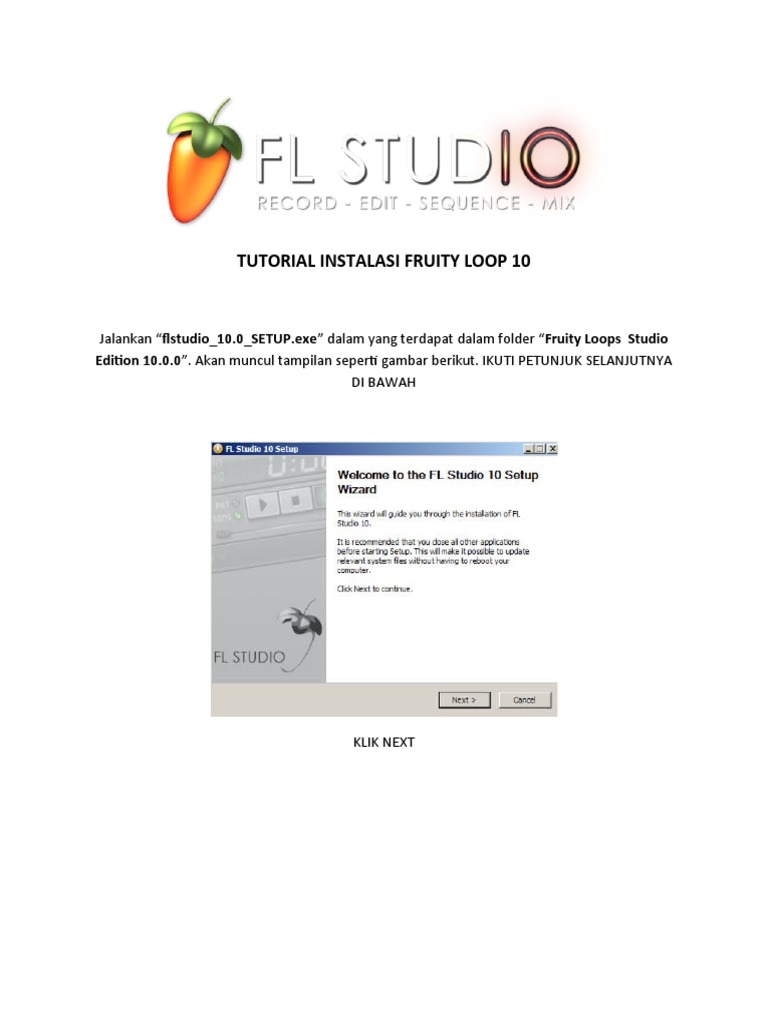 Tutorial Instalasi Fruity Loop 10.0.0 | PDF