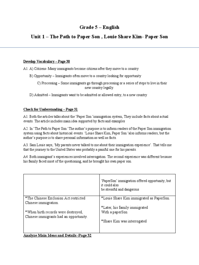 Answer Key - Textbook | PDF