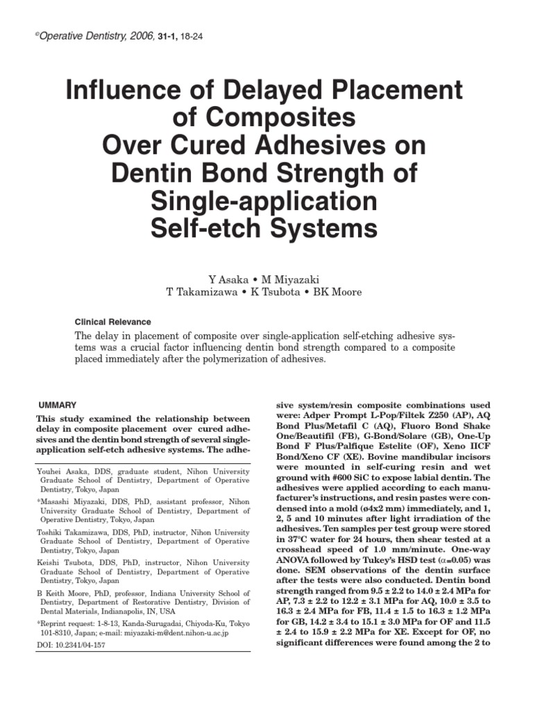 Influence of Delayed Placement of Composites Over Cured Adhesives On ...