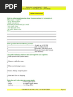 Grade 5 Topic Form for B1 Exam | PDF