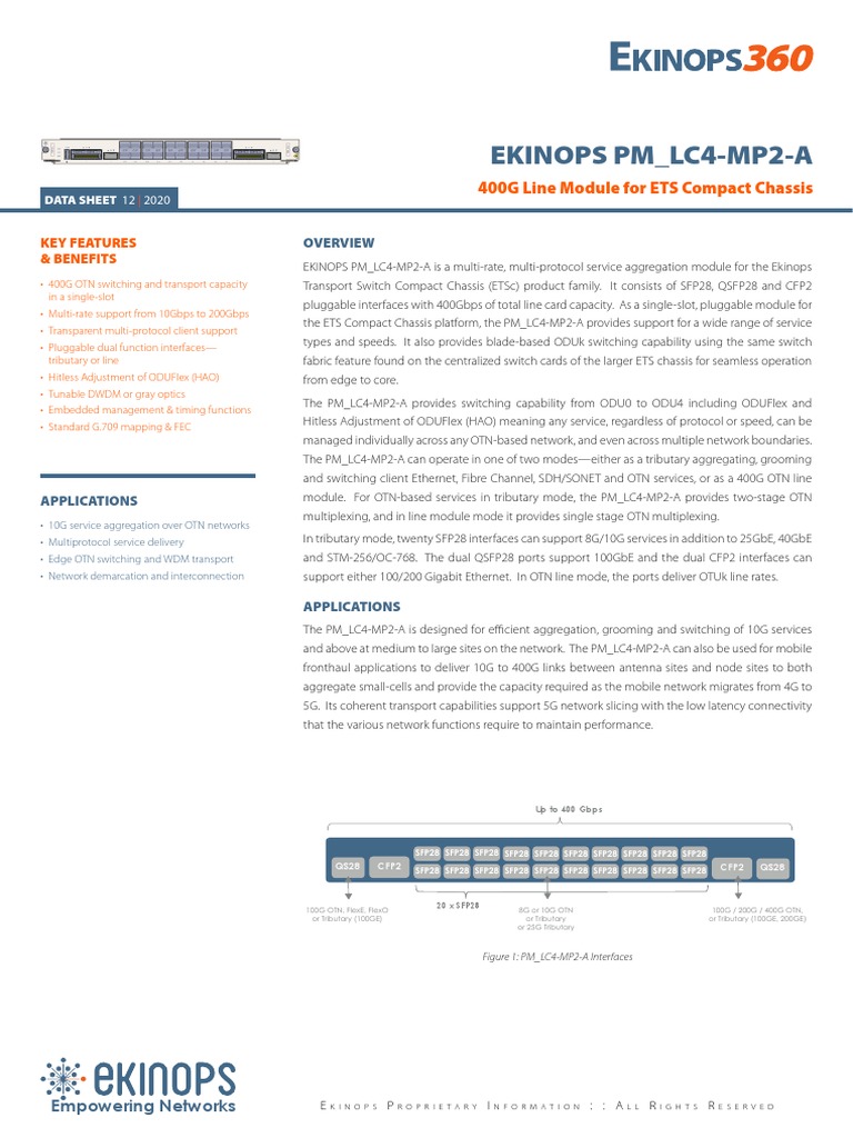 Ekinops PM - Lc4-Mp2-A: 400G Line Module For ETS Compact Chassis | PDF ...