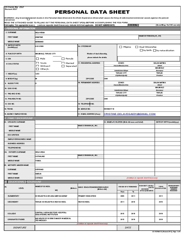 Revised Personal Data Sheet (PDS) | PDF | Crimes | Crime & Violence