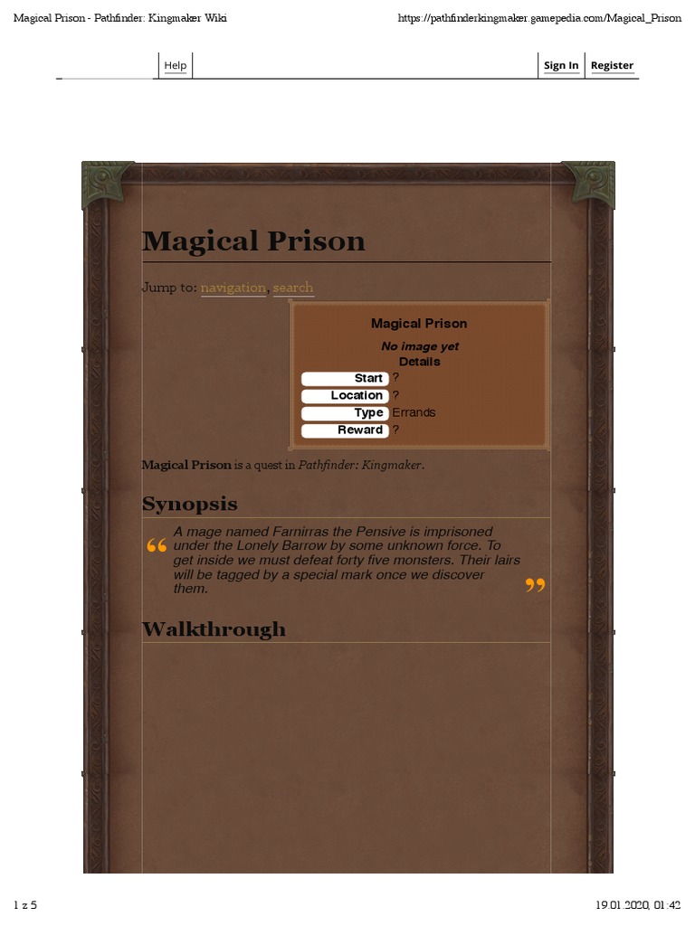 Magical Prison - Pathfinder: Kingmaker Wiki | Descargar gratis PDF ...