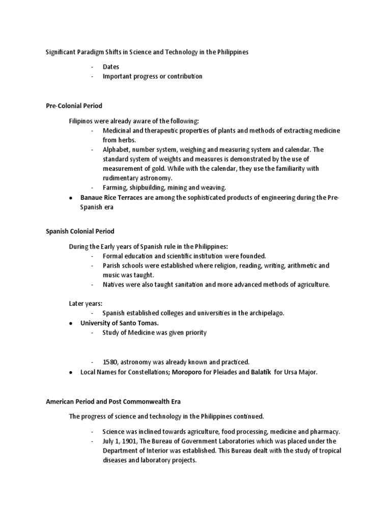 Significant Paradigm Shifts in Science and Technology in The ...