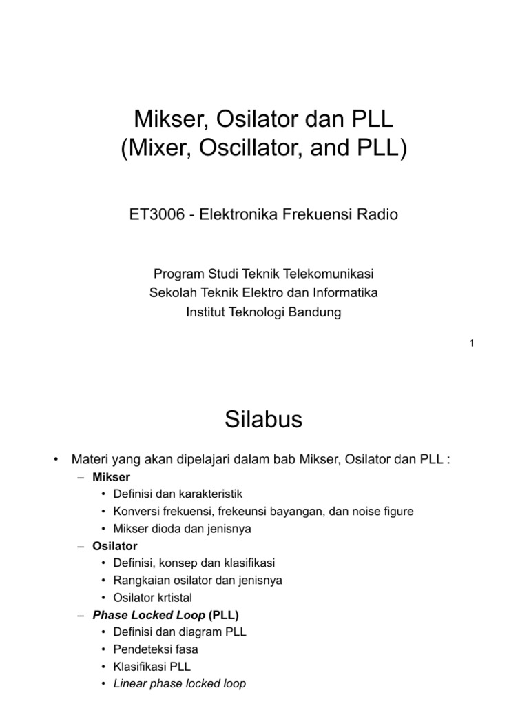 06-Mixer, Osilator, PLL | PDF