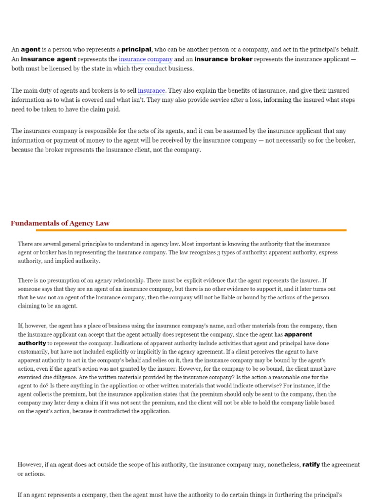 Principal Agent Relationship | PDF