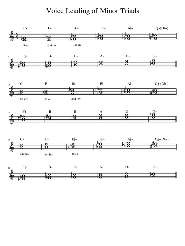 Voice Leading - Minor Triads | PDF