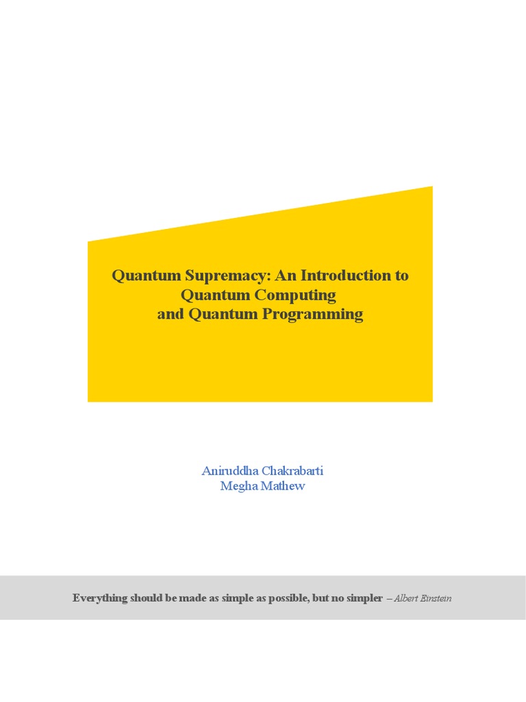 Quantum Supremacy - An Introduction To Quantum Computing and Quantum ...