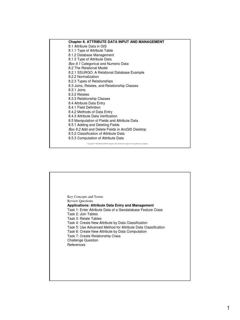 Chapter 8. Attribute Data Input and Management | PDF | Relational Database | Table (Database)