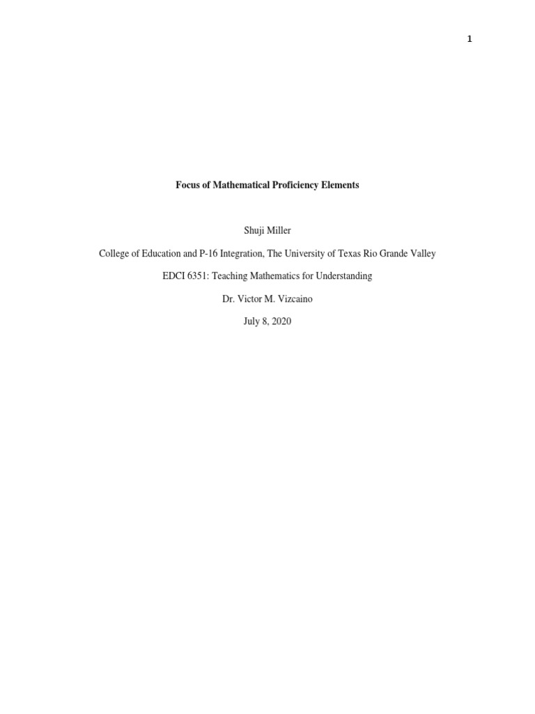 Five Strands of Mathematical Proficiency | PDF | National Council Of ...