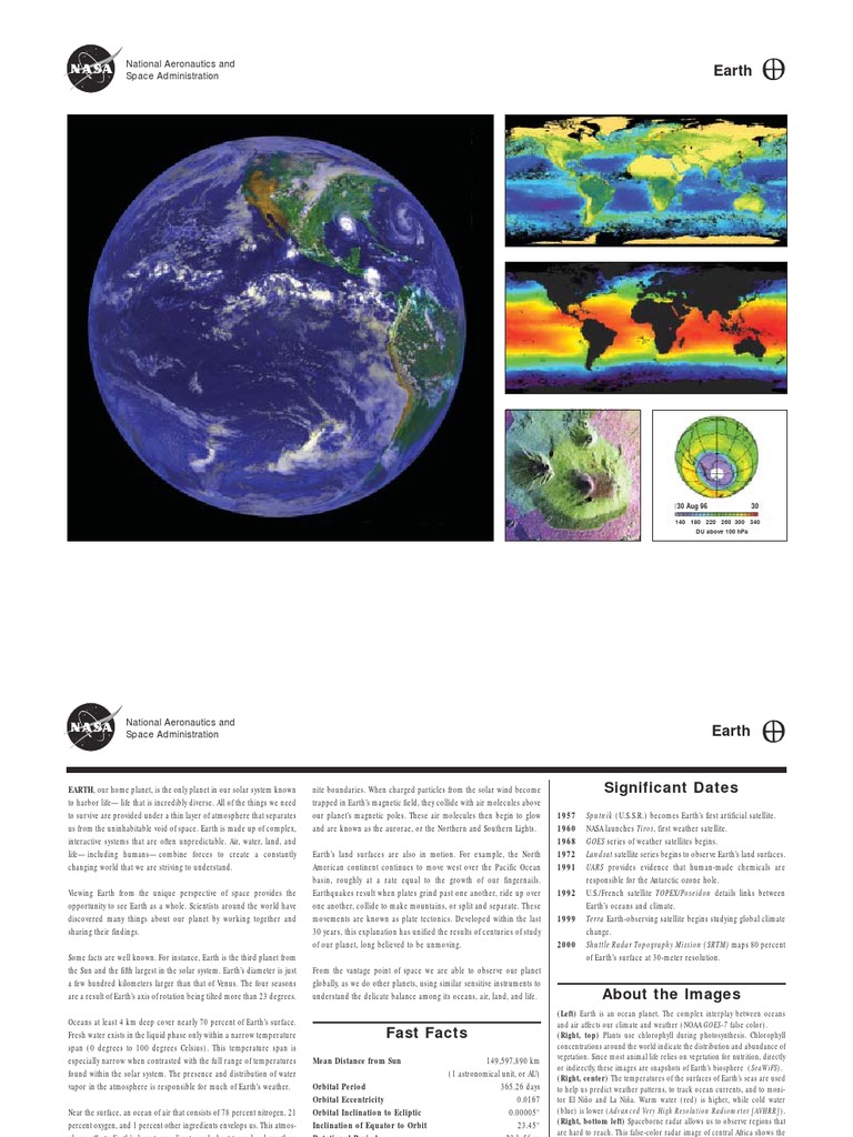 NASA Earth: Our Home Planet Provides All We Need to Survive | PDF ...