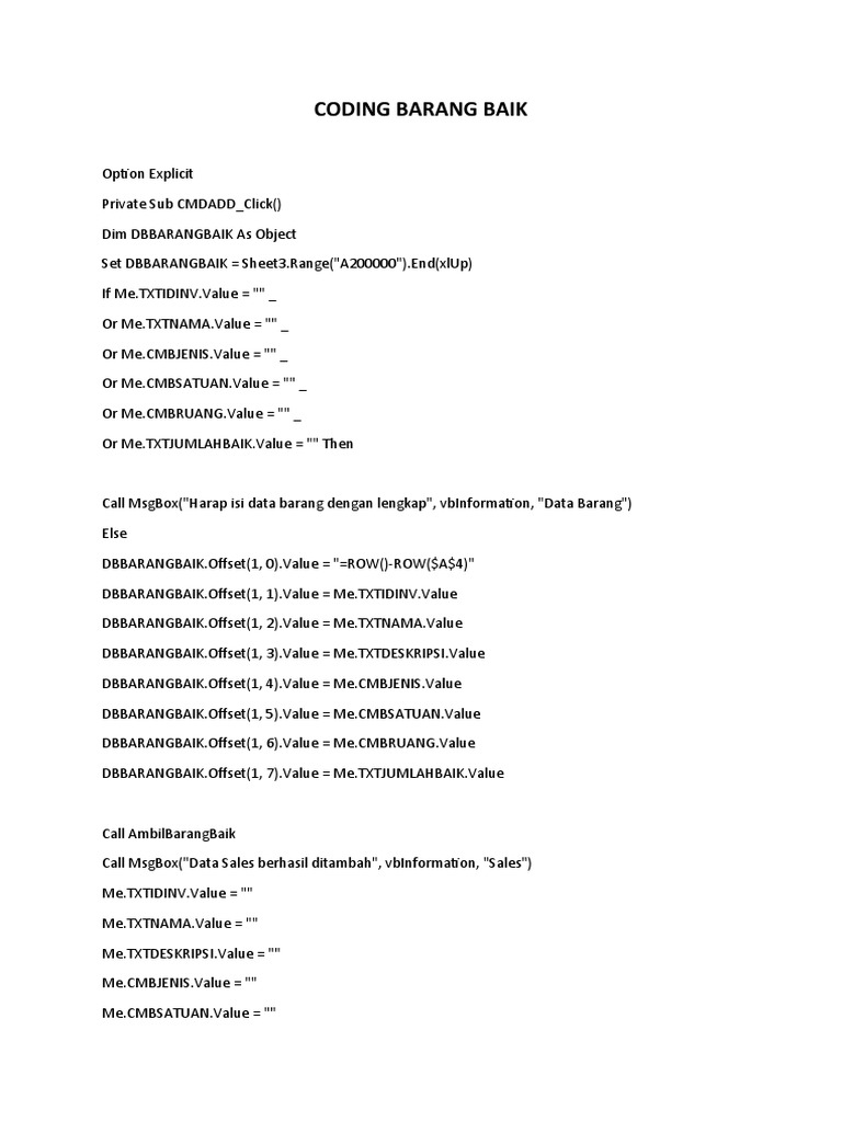 Coding Barang Baik | PDF | Computing | Computer Programming