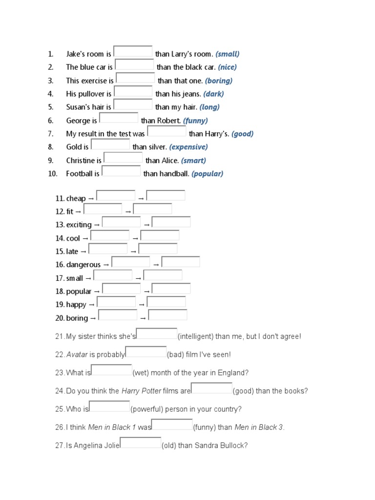 Comparatives Multiple Choice | PDF | Language Arts & Discipline | Home ...