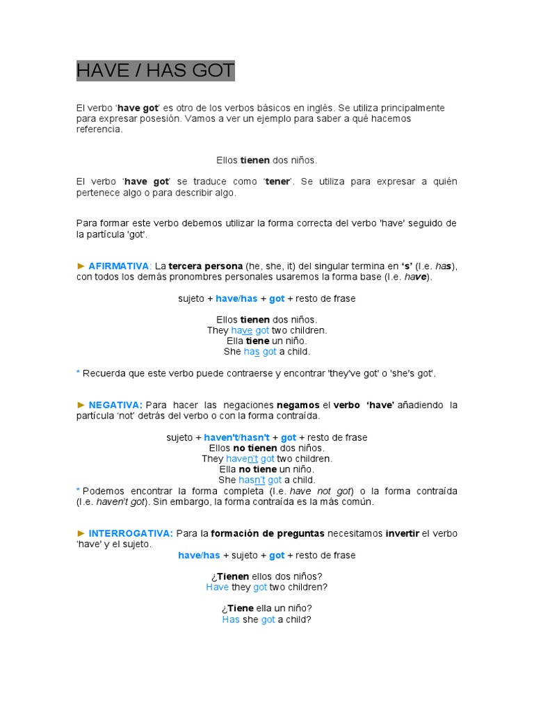 Have Has Got | PDF | Business