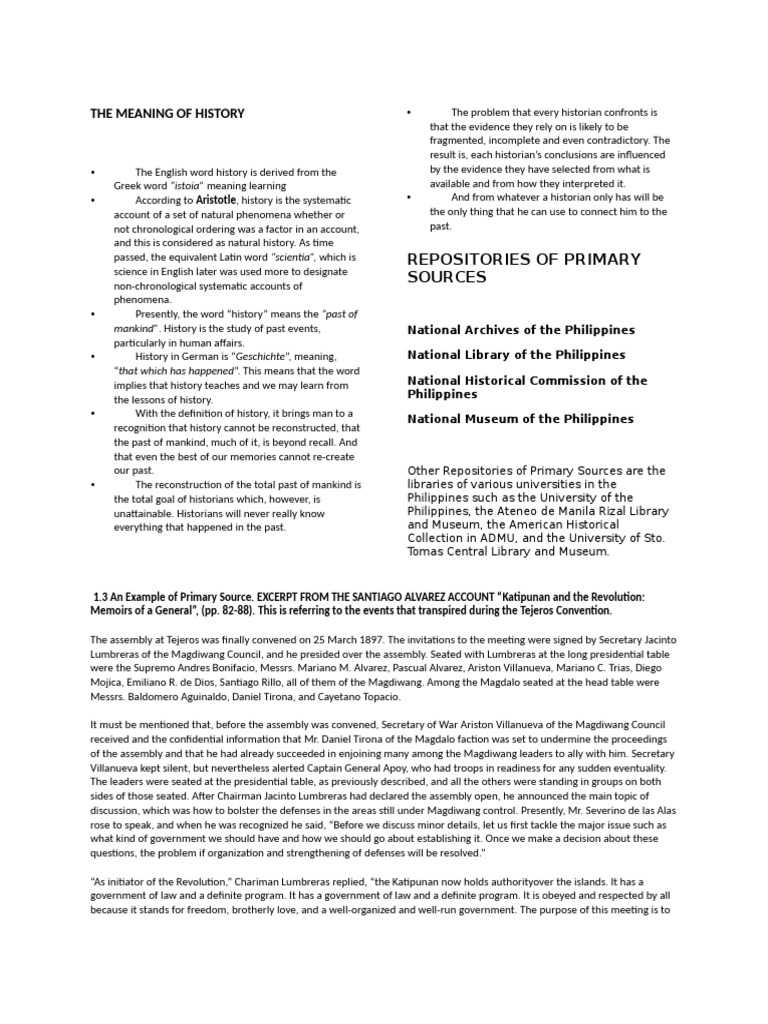 The Meaning of History: Repositories of Primary Sources | PDF | History