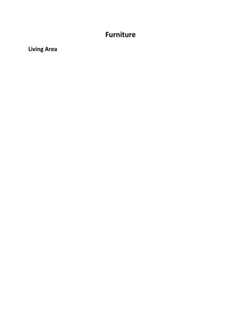 Furniture: Living Area | PDF | Cooking, Food & Wine | Home & Garden
