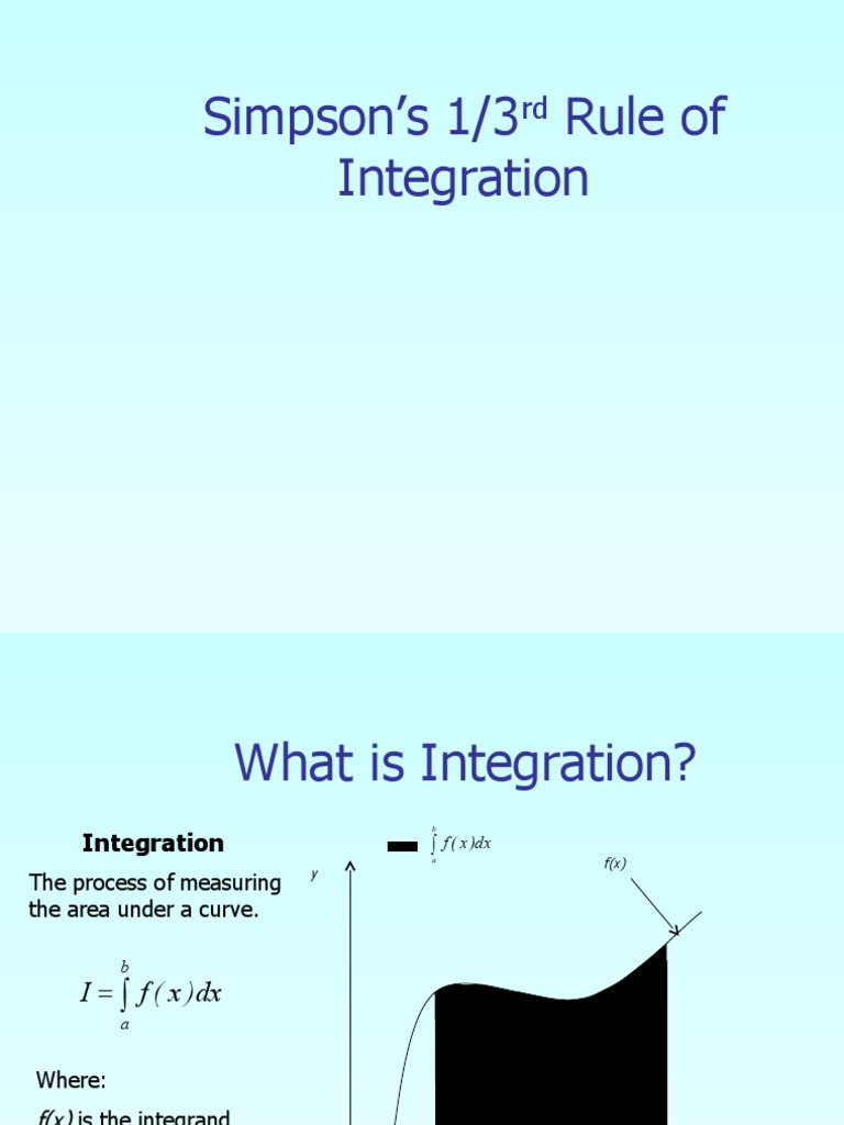 Simpson's 1/3 Rule of Integration | Download Free PDF | Integral ...