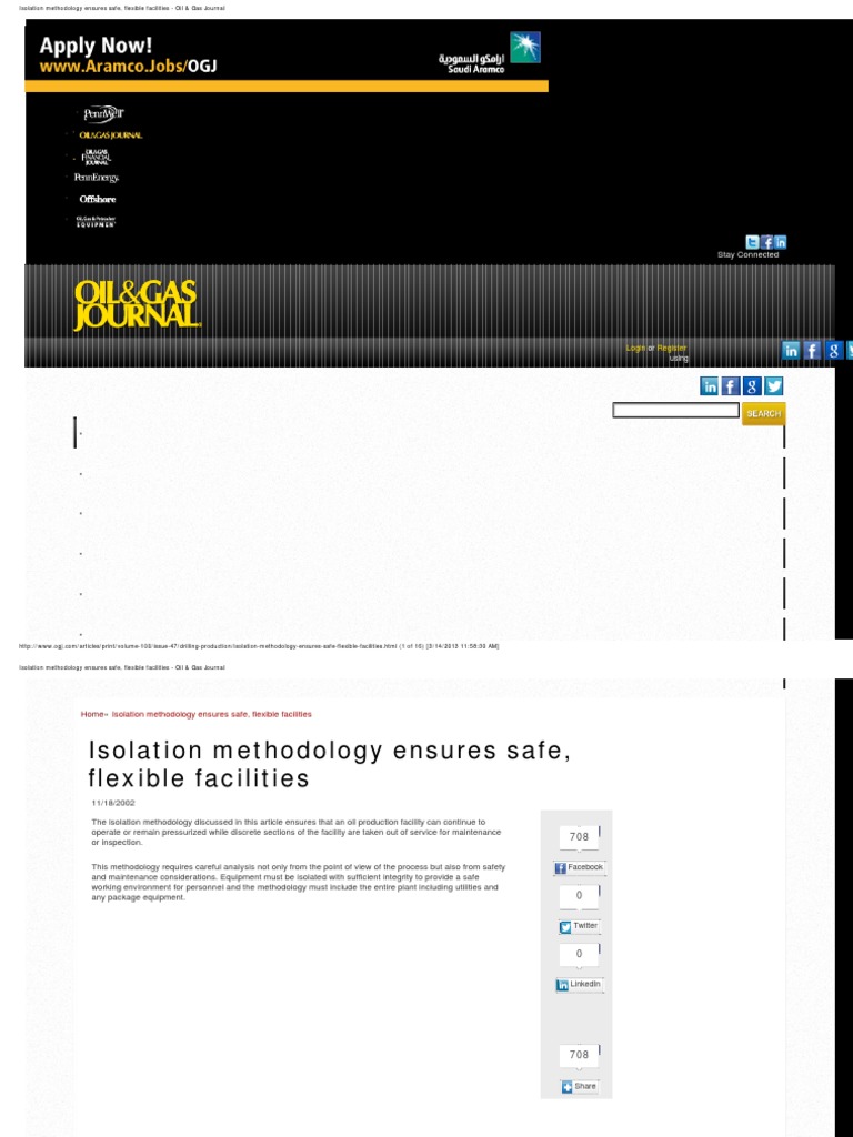 Isolation Methodology Ensures Safe, Flexible Facilities - Oil & Gas ...
