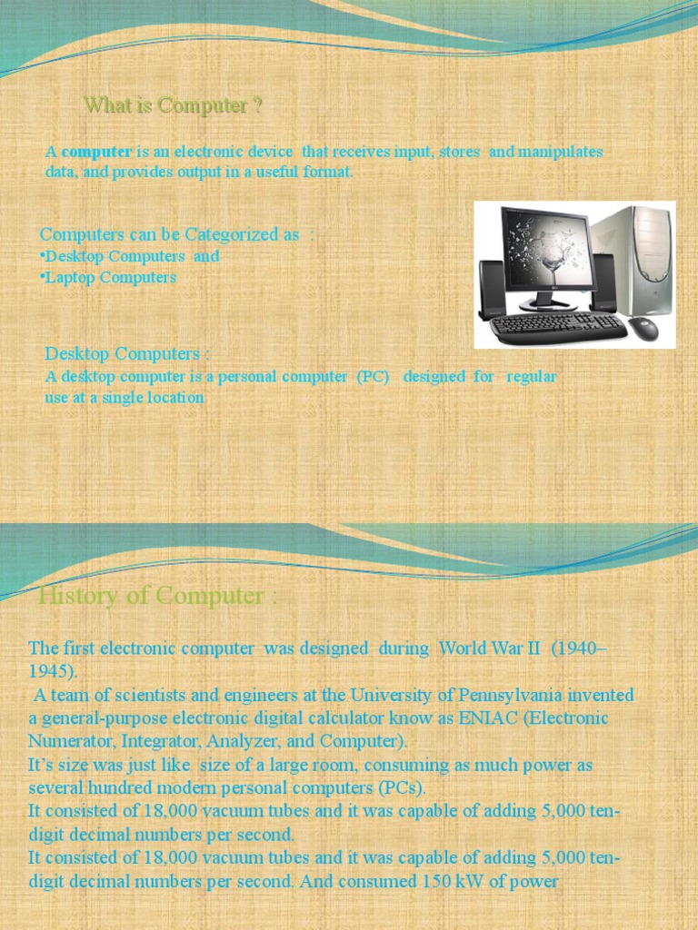 What Is Computer ? | PDF | Laptop | Personal Computers