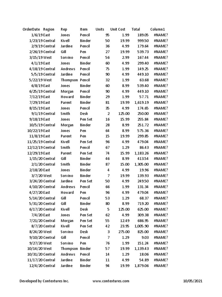 Sample Data PDF Microsoft Excel Software