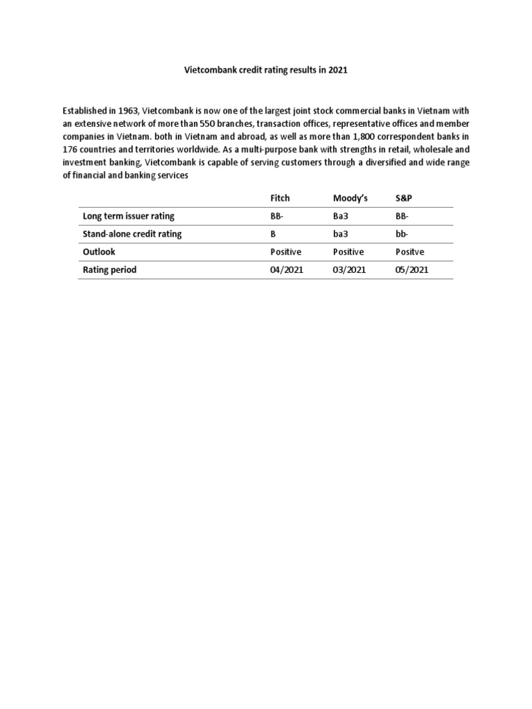 VCB Rating - 2021 (ENG) | PDF