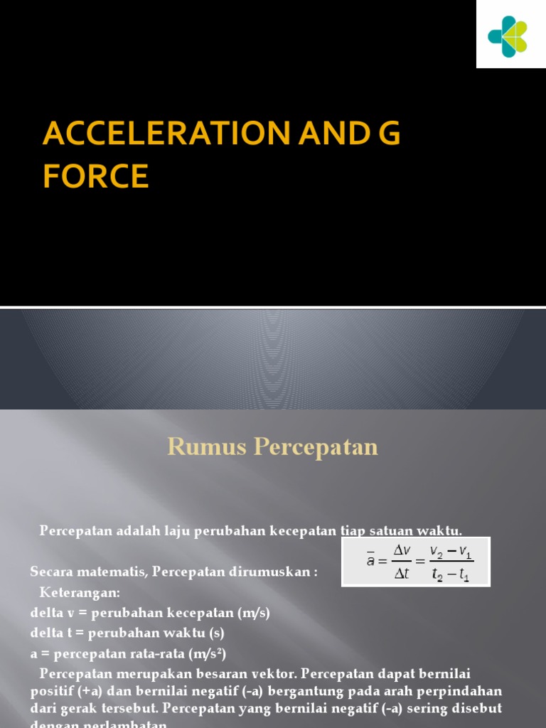 Percepatan dan G-Force dalam Fisika | PDF