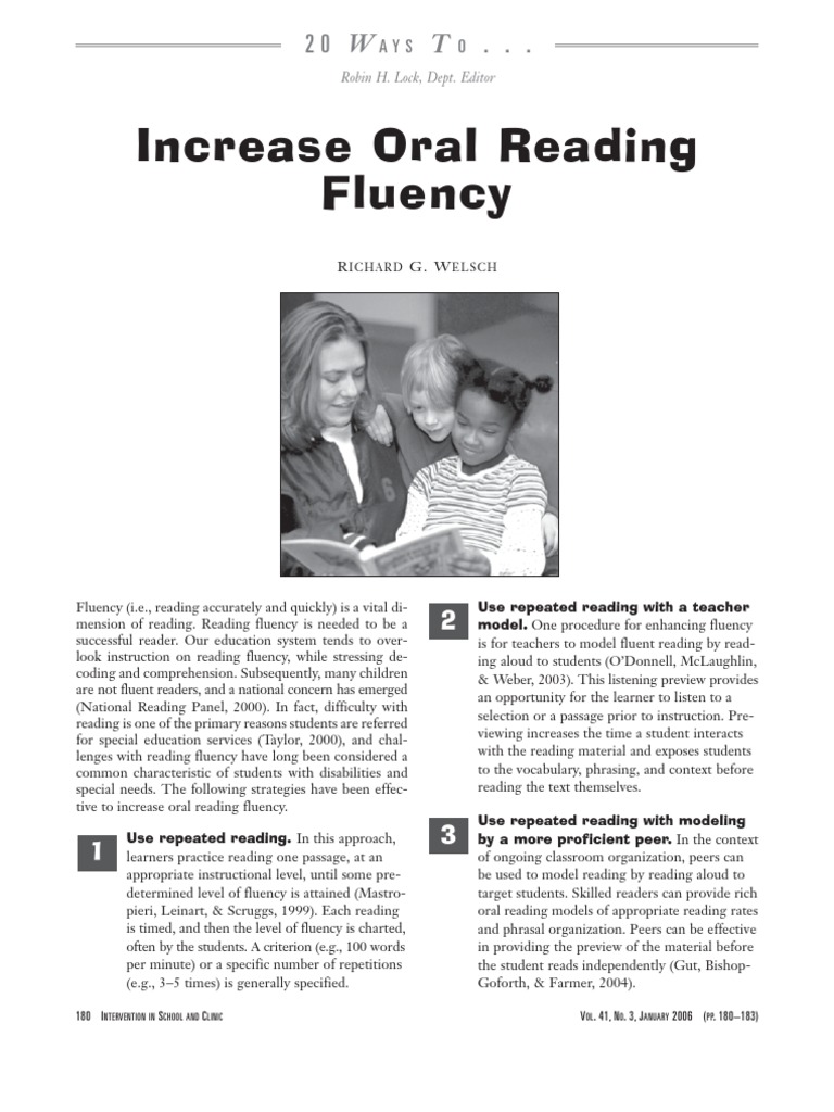Increase Oral Reading Fluency | PDF | Fluency | Reading (Process)