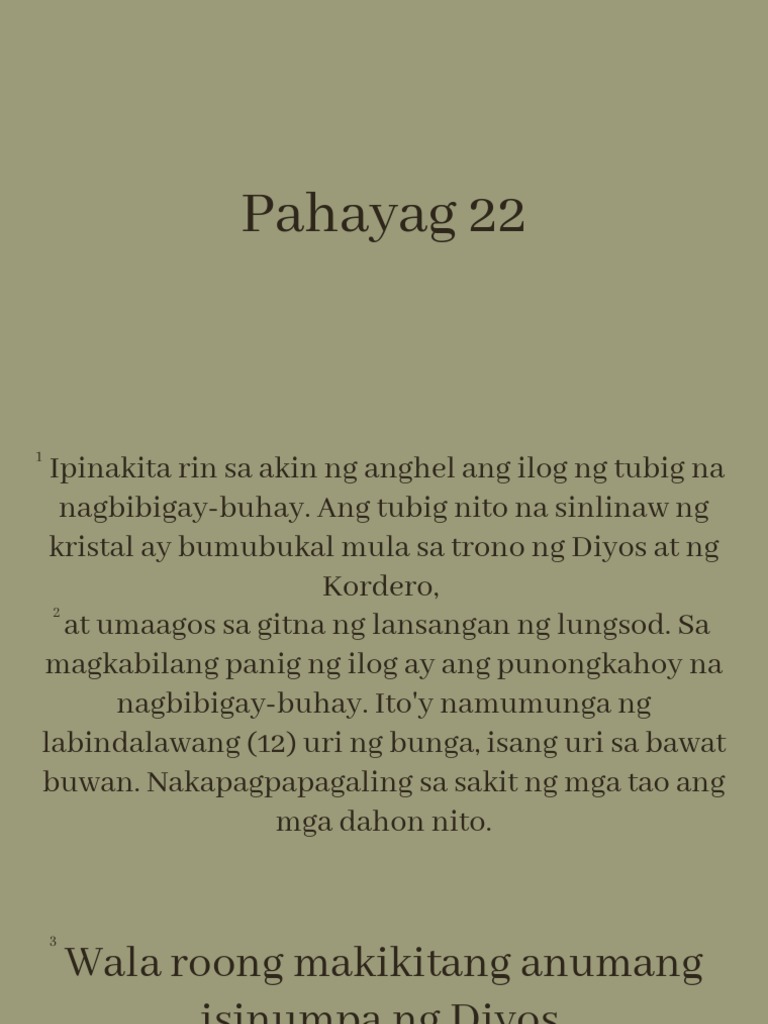Pahayag 22 | PDF