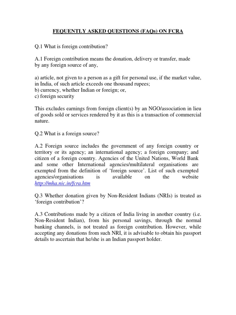Fequently Asked Questions (Faqs) On Fcra | PDF | Government ...