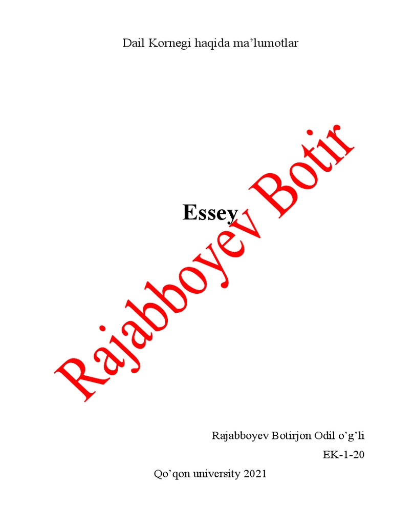 Dail Kornegi, Eese, Botir | PDF