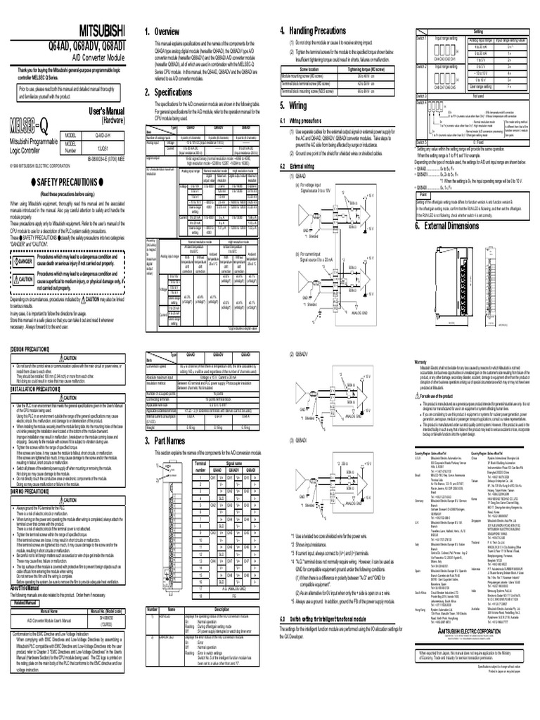 Modulo Q68adi | PDF | Analog To Digital Converter | Manufactured Goods