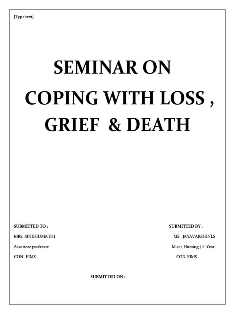 Coping With Loss | PDF | Grief | Adolescence