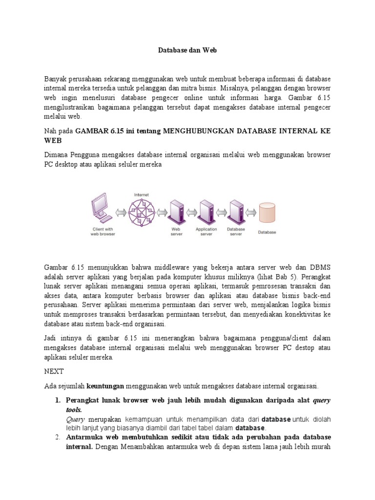 Akses Database Internal via Web | PDF