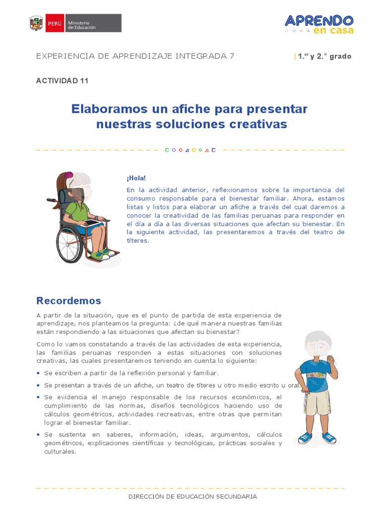 Exp7 Secundaria 1y2 Exploramosyaprendemos Act011 | PDF | Póster | Aprendizaje
