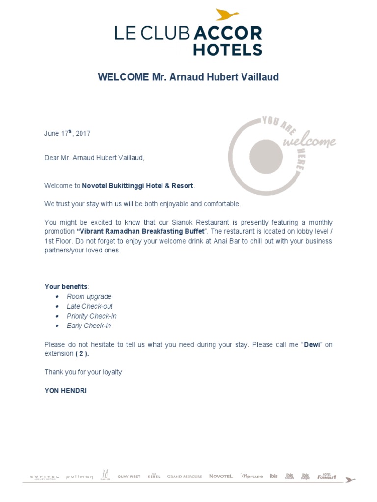 Welcome Letter Template - September 2015 | PDF