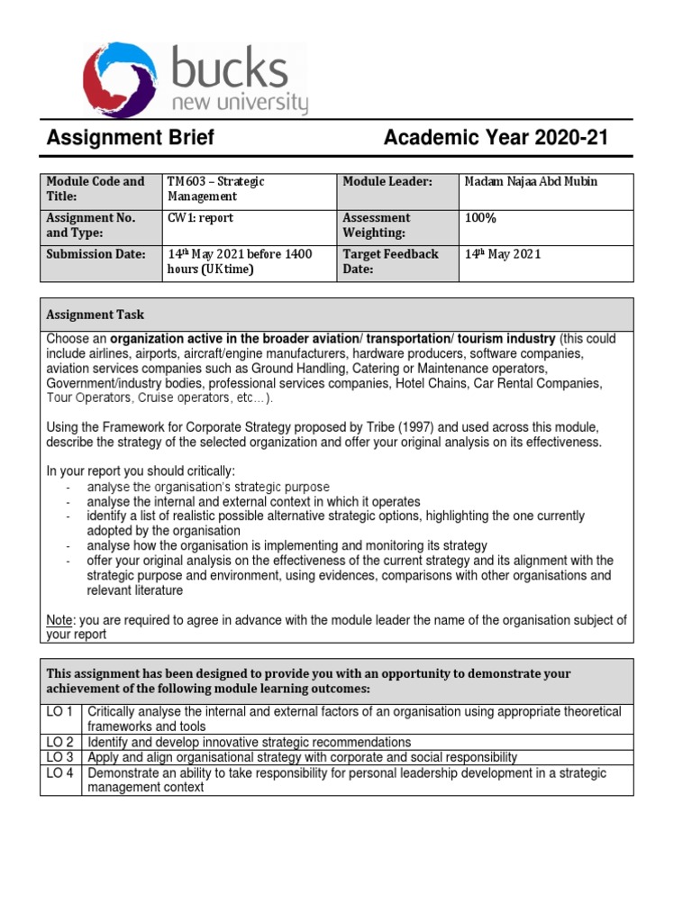 AI501 CW1 Submission Template | PDF | Strategic Management | Swot Analysis