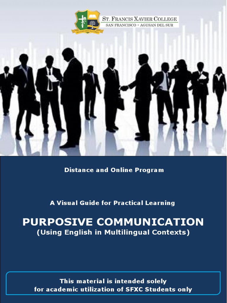 1 WORKBOOK Purposive Communication | PDF | Communication ...