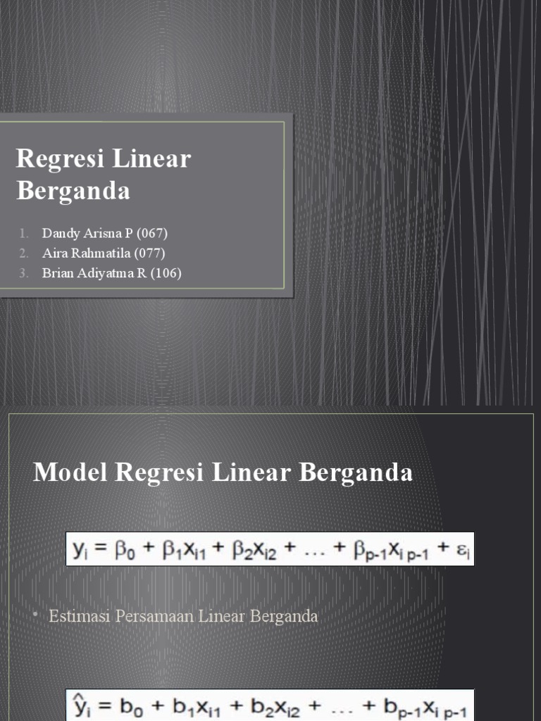 Model dan Uji Regresi Linear Berganda | PDF | Metode & Bahan Ajar ...