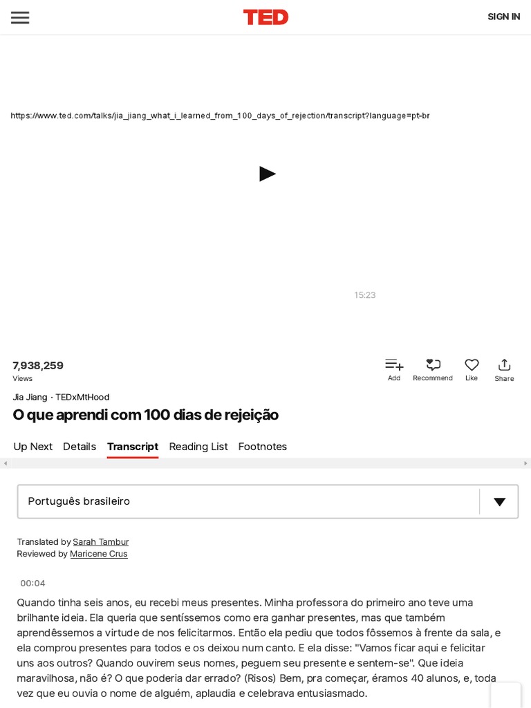 REJECTION Jia Jiang O Que Aprendi Com 100 Dias de Rejeição - Com o Link ...