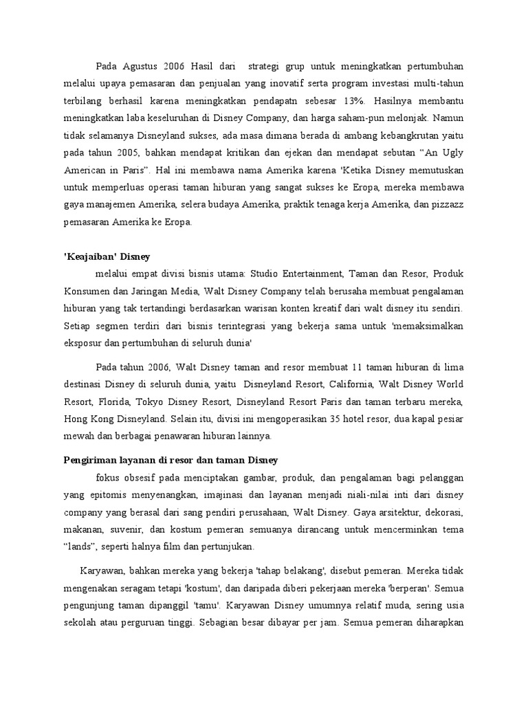 Strategi Sukses dan Tantangan Disney | PDF