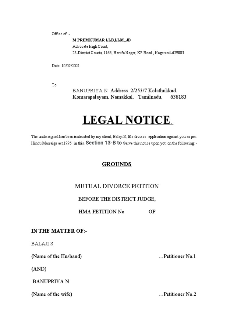 Divorce Form India PDF | PDF | Divorce | Marriage